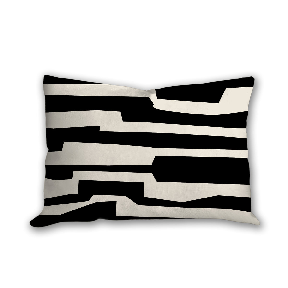 Black and white pillow with labyrinth pattern – Velvet Atelier Design