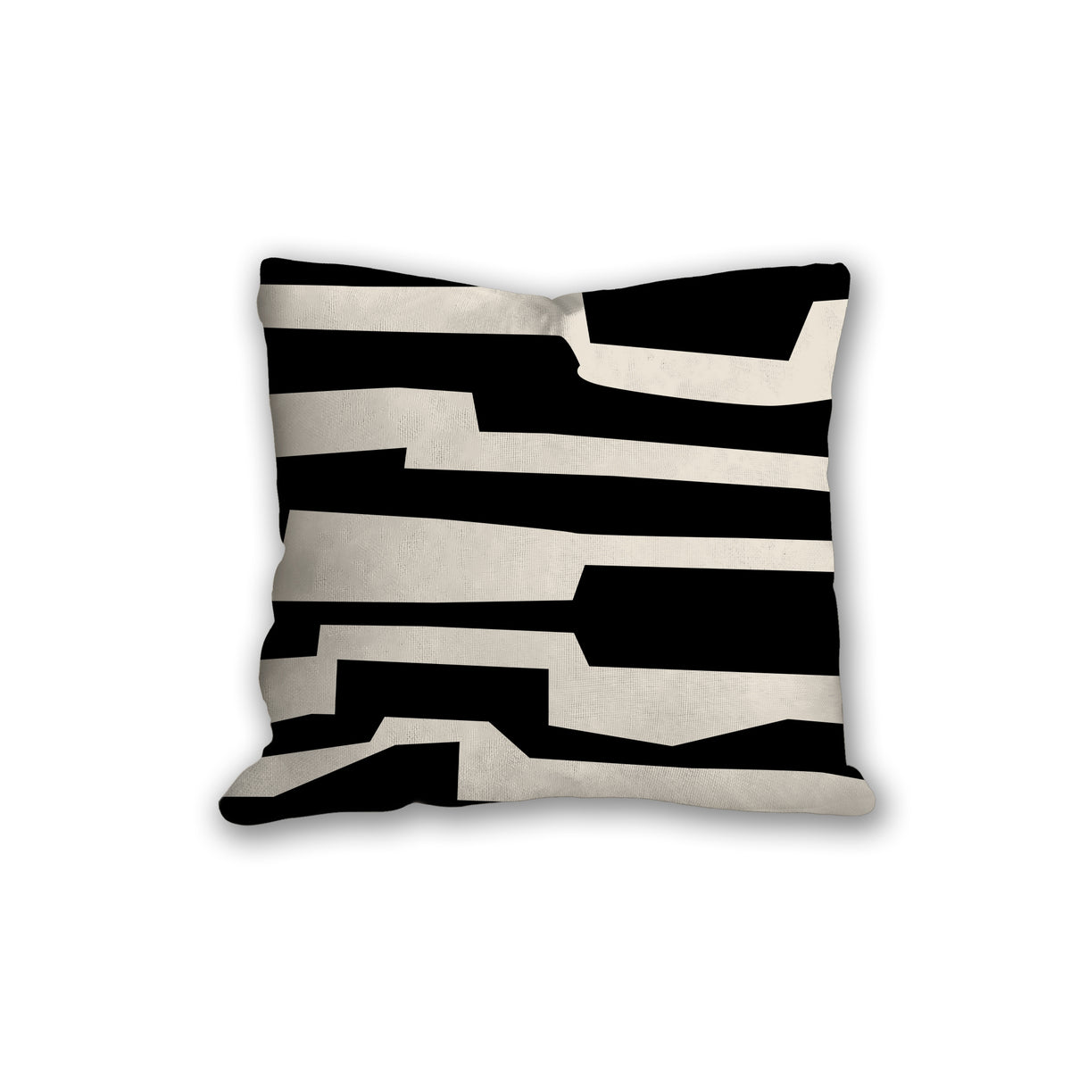 Black and white pillow with labyrinth pattern – Velvet Atelier Design
